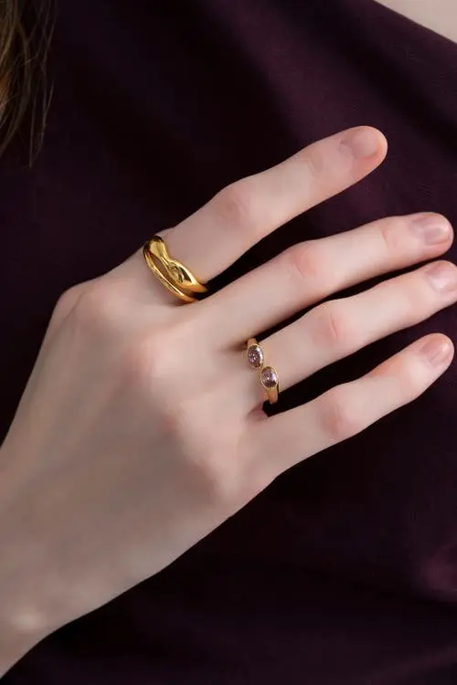 ZYNNIA COLLECTIVE Open Duo Ring - Gold