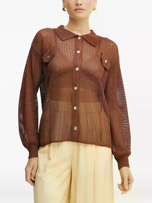FRACOMINA Sheer Knit Pocket Shirt