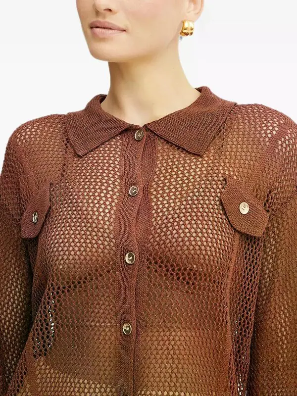 FRACOMINA Sheer Knit Pocket Shirt