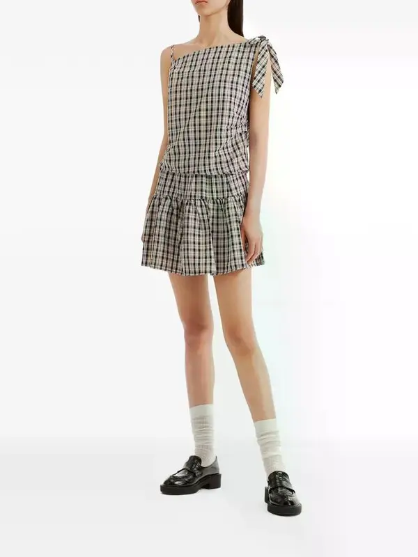 B+AB Check-pattern Tiered Jumpsuit