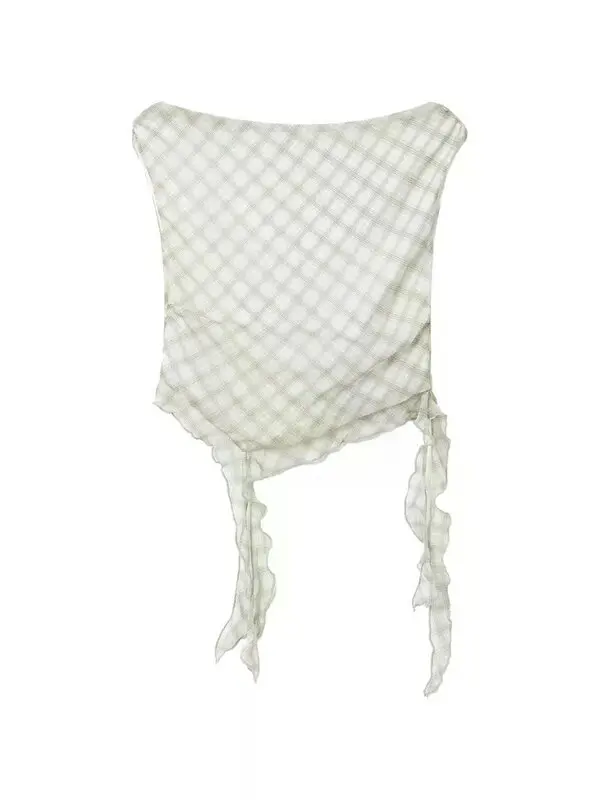 B+AB Check Pattern Ruffled Top
