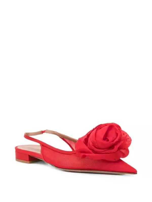 GEDEBE Floral Appliqué Slingback Shoes
