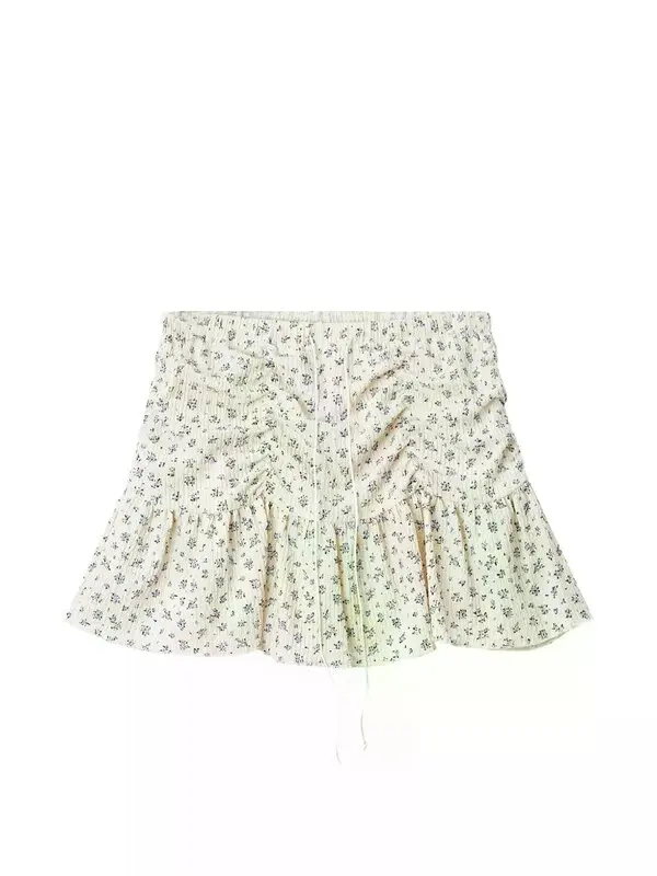 B+AB Floral Print Ruched Skirt