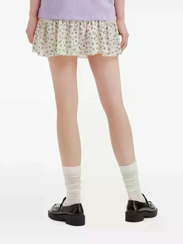 B+AB Floral Print Ruched Skirt
