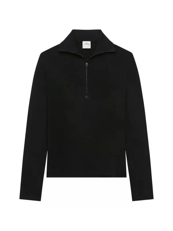 COURREGES Half-zip Logo Detail Sweater