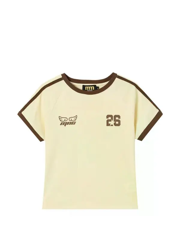 MINI CREAM Contrast-trim Raglan Sleeve T-shirt