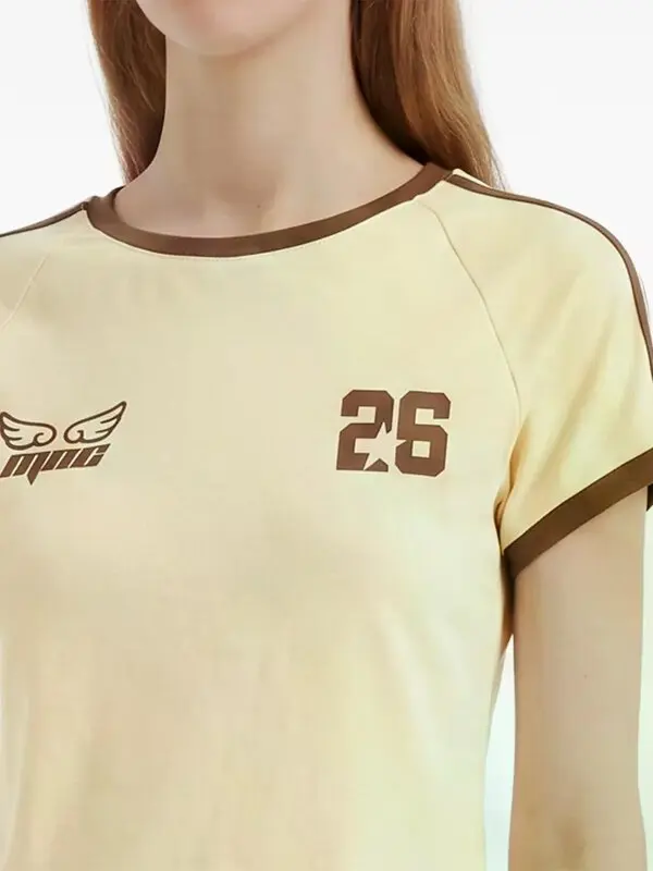 MINI CREAM Contrast-trim Raglan Sleeve T-shirt