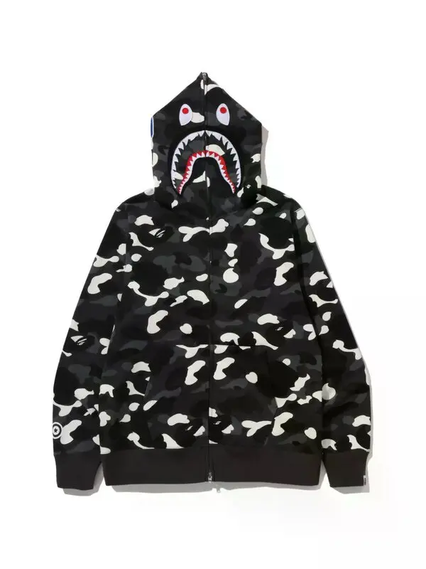 A BATHING APE Shark Camouflage Hoodie - Black