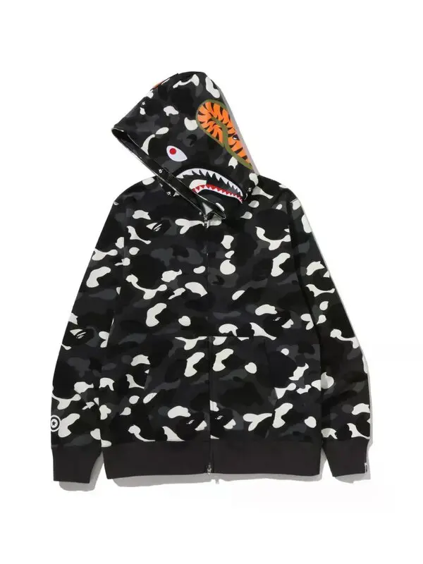 A BATHING APE Shark Camouflage Hoodie - Black