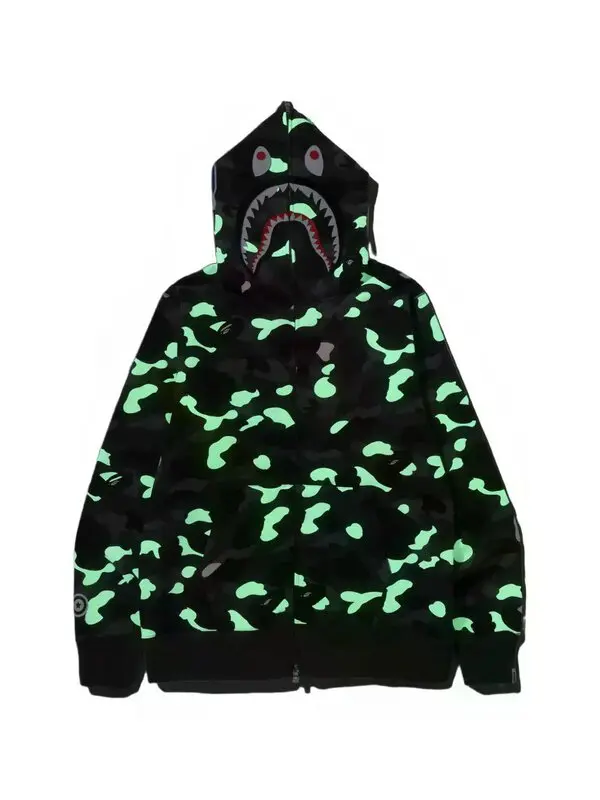 A BATHING APE Shark Camouflage Hoodie - Black