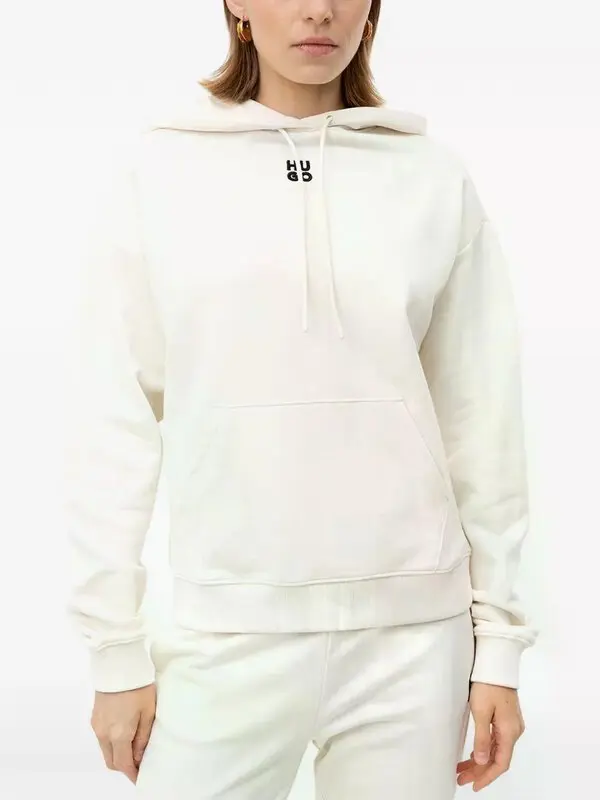 Hugo Logo Print Drawstring Hoodie