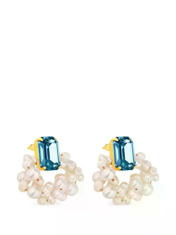 PHENOMENAL STUDIO Crystal Pearl Earrings