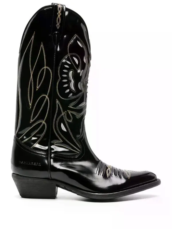 Dsquared2 Stitched Leather Western Boots