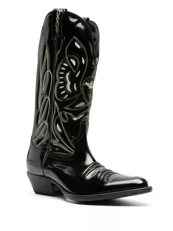 Dsquared2 Stitched Leather Western Boots