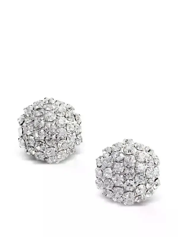 SELF-PORTRAIT Crystal Embellished Flower Earrings - Silver