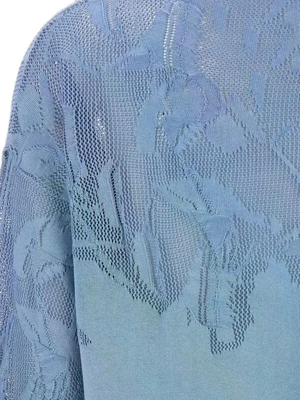 KANGRA Openwork Detail Three-quarter Sleeve Sweater