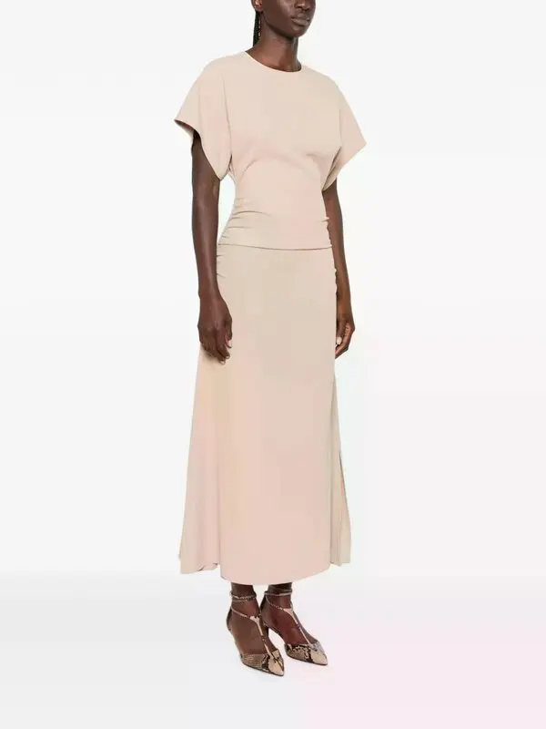 VICOLO Ruched Detail Midi Dress