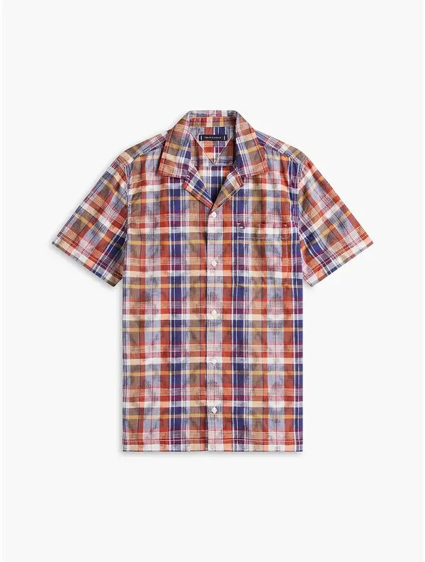 Tommy Hilfiger Regular Fit Ikat Plaid Camp Shirt
