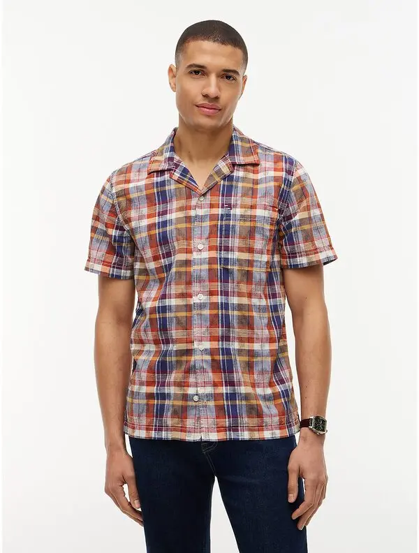 Tommy Hilfiger Regular Fit Ikat Plaid Camp Shirt - Plaid Multi