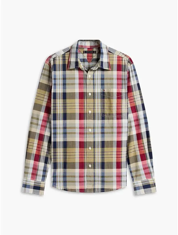 Tommy Hilfiger Regular Fit Plaid Pocket Shirt