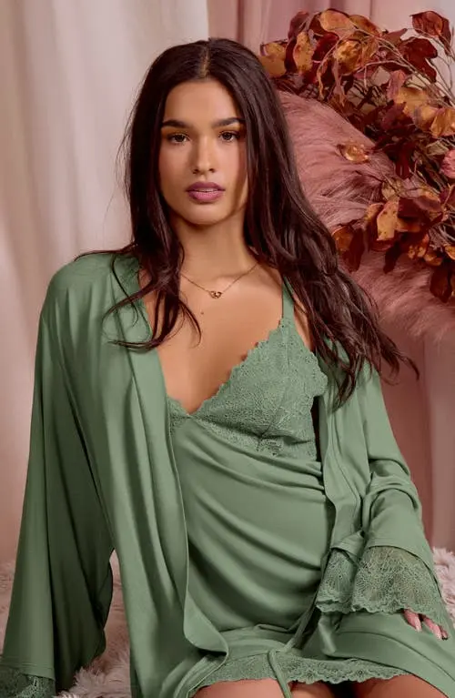 ICOLLECTION Modal Knit Chemise With Lace Cups