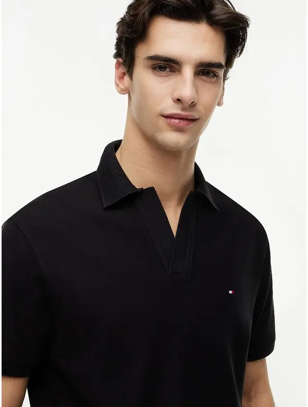 Tommy Hilfiger Classic Fit Open Placket Crepe Polo
