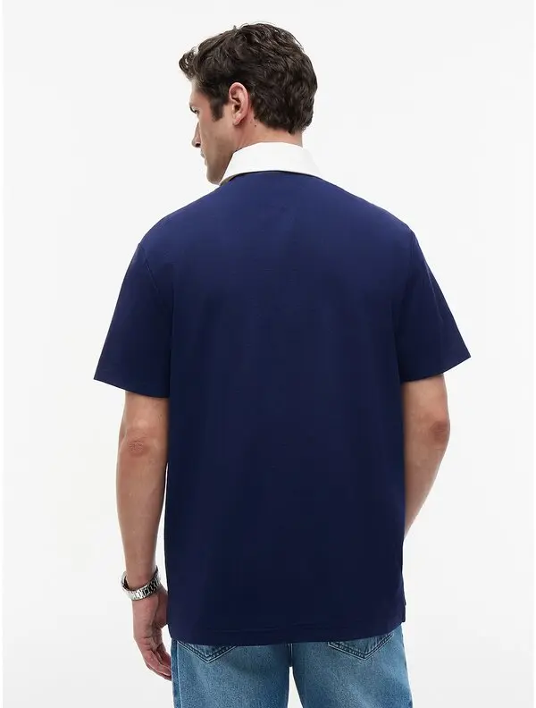 Tommy Hilfiger Classic Fit Wicking Rugby Polo - Light Navy