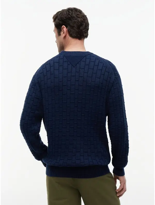 Tommy Hilfiger Relaxed Fit Textured Rib-knit Crewneck Sweater