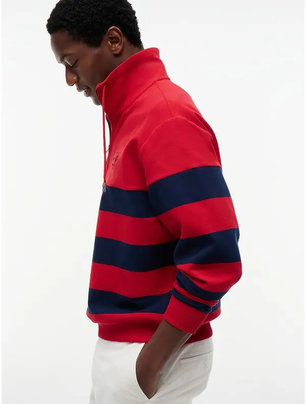 Tommy Hilfiger Breton Stripe Quarter-zip Sweatshirt