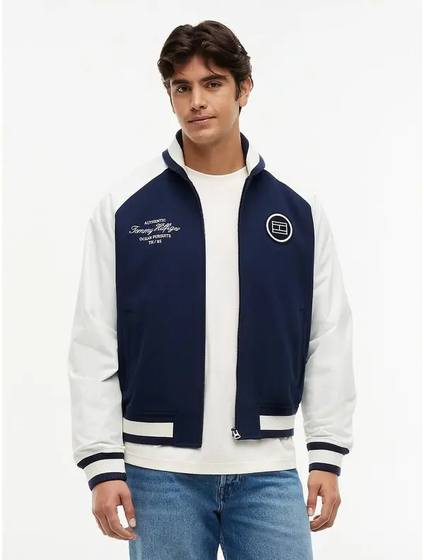 Tommy Hilfiger Nautical Mixed-media Bomber Jacket