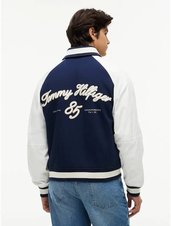 Tommy Hilfiger Nautical Mixed-media Bomber Jacket