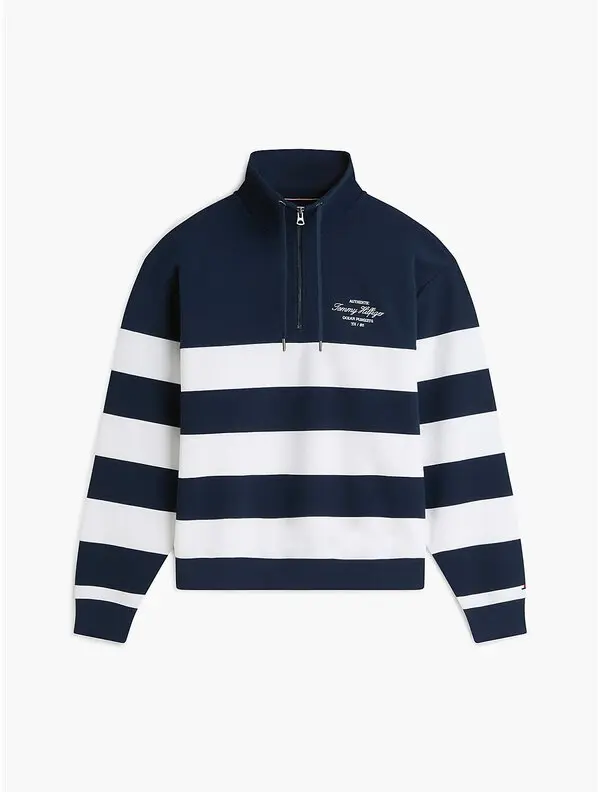 Tommy Hilfiger Breton Stripe Quarter-zip Sweatshirt