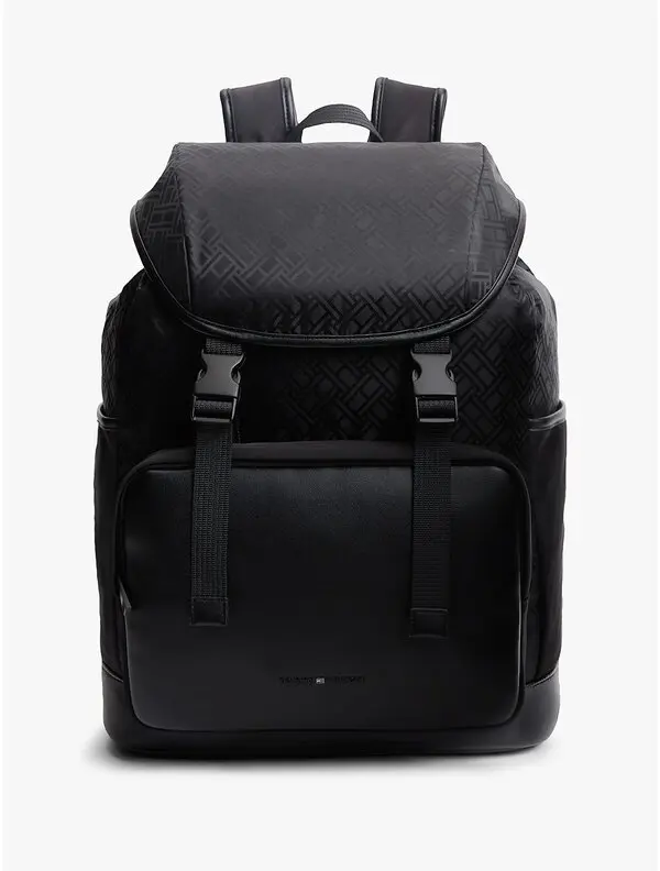 Tommy Hilfiger Flag Logo Jacquard Travel Backpack - Black