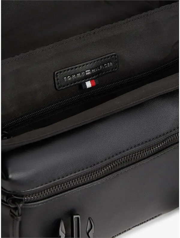 Tommy Hilfiger Flag Logo Jacquard Satchel With Flap Closure