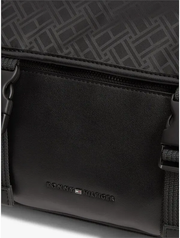 Tommy Hilfiger Flag Logo Jacquard Satchel With Flap Closure
