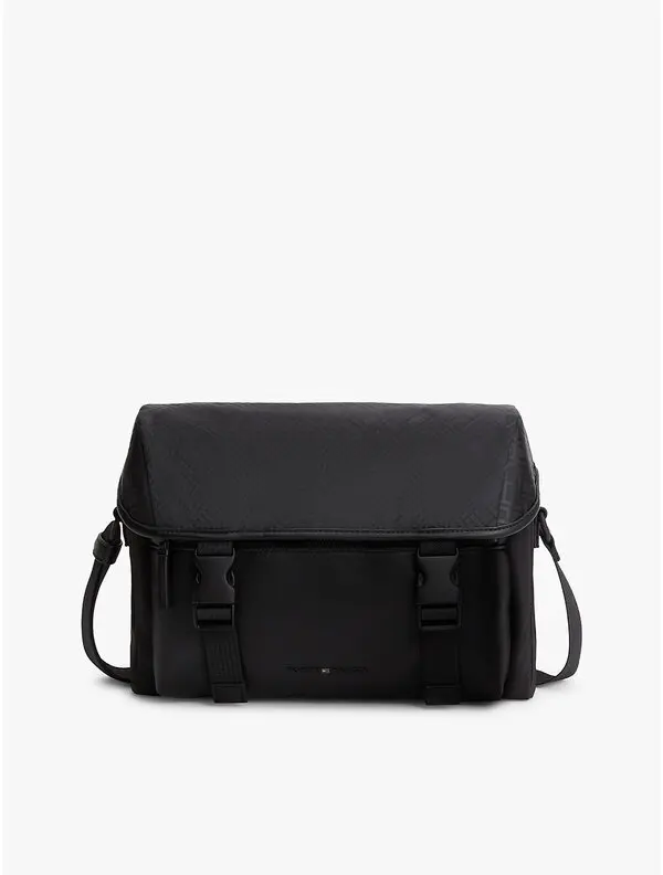 Tommy Hilfiger Flag Logo Jacquard Satchel - Black