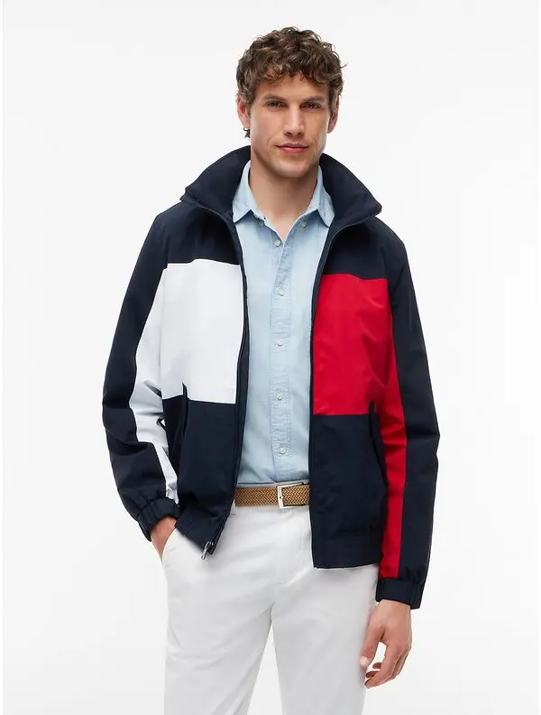 Tommy Hilfiger Water-repellent Flag Logo Jacket - Navy