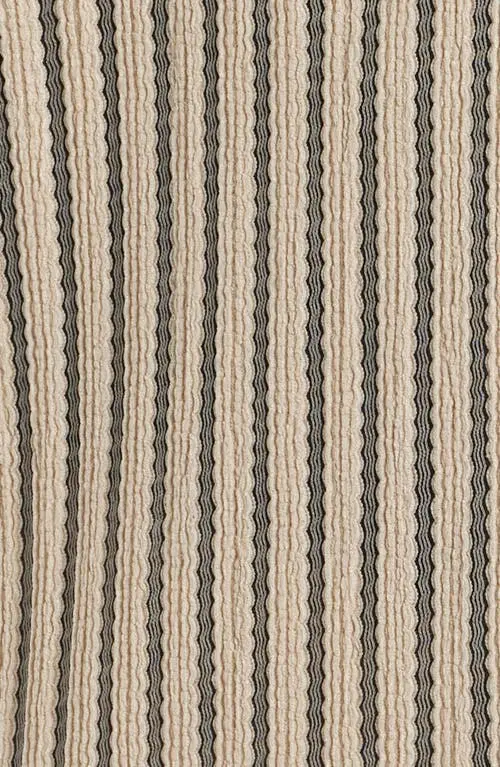 REISS Griff Stripe Camp Shirt - Stone/grey