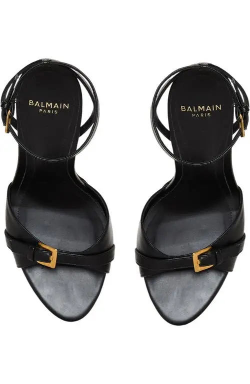 Balmain Anthem Smooth Leather Sandals