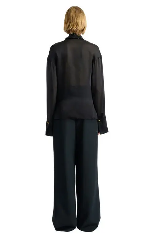 Balmain Silk Shirt With Tie Collar