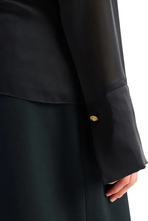 Balmain Silk Shirt With Tie Collar