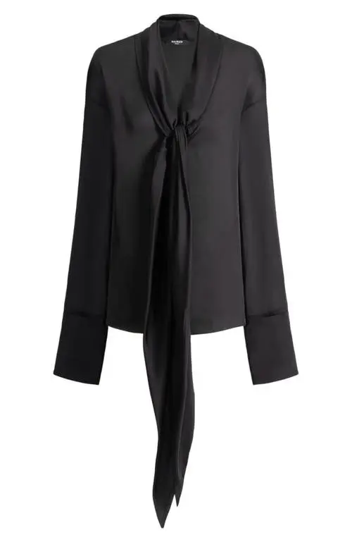 Balmain Silk Shirt With Tie Collar