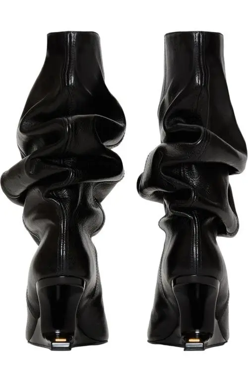 Balmain No Wedge Textured Leather Ankle Boots