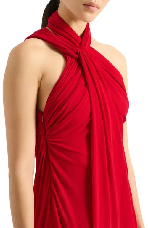 Balmain Long Draped Jersey Dress