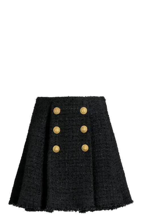 Balmain Flared Tweed Skirt