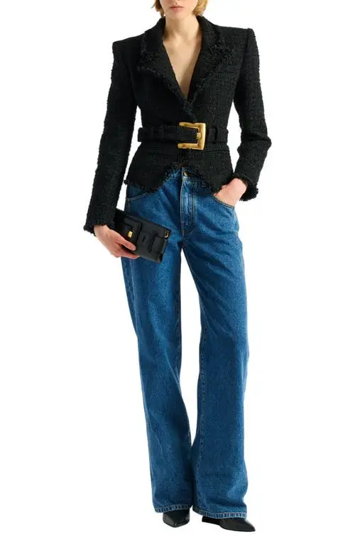 Balmain Belted Tweed Jacket