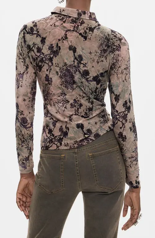 Desigual Print Stretch Button-up Shirt