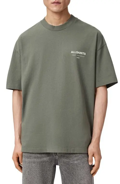 ALLSAINTS Underground Oversize Graphic T-shirt - Maple Green