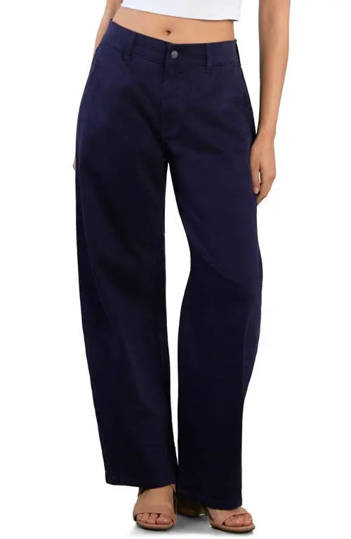 WASH LAB DENIM Sweetheart Stripe Barrel Leg Jeans - Eclipse