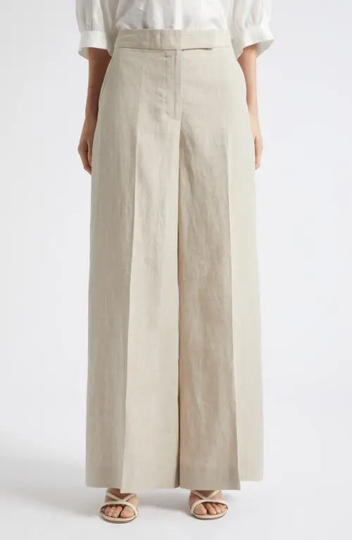 REISS Kit Wide Leg Linen Trousers - Neutral